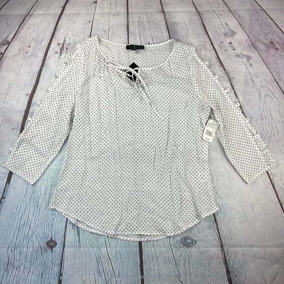 Fred David | Tops | New Fred David Womens Small White Polka Dot Tie ...